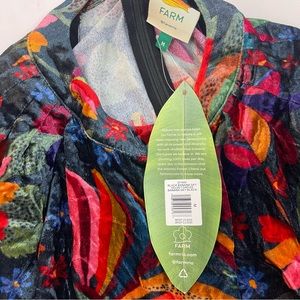 FARM Rio | Dresses | Nwt Farm Rio Black Banana Sky Velvet Mini Dress ...